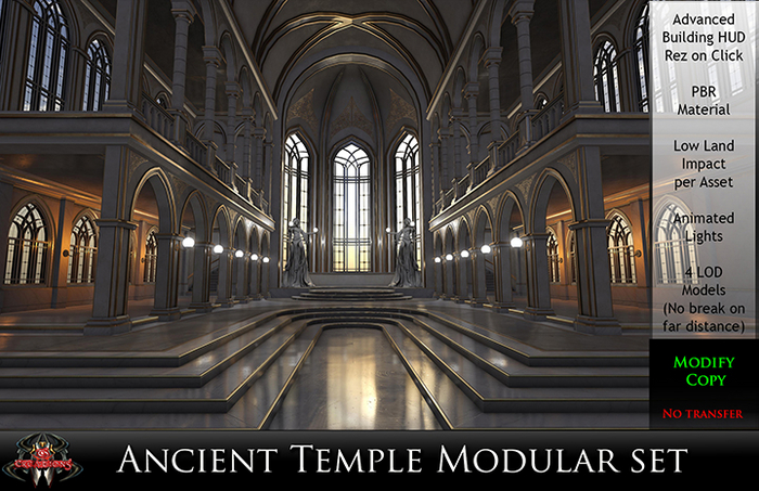 Second Life Marketplace - TSC Ancient Temple Modular Set (PBR)